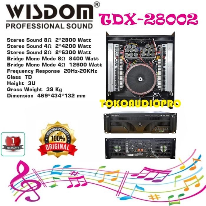 Jual POWER WISDOM TDX28002 2-CHANNEL POWER AMPLIFIER WISDOM TDX-28002 ...