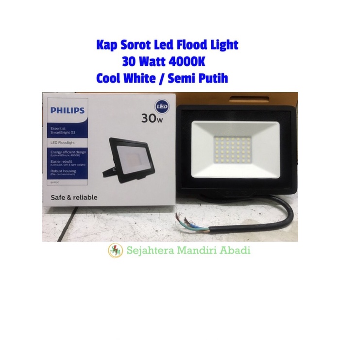 Jual Lampu Sorot Led Flood Light 30 Watt 4000K Semi Putih Bvp150 Philips Terlariss !! | Shopee ...