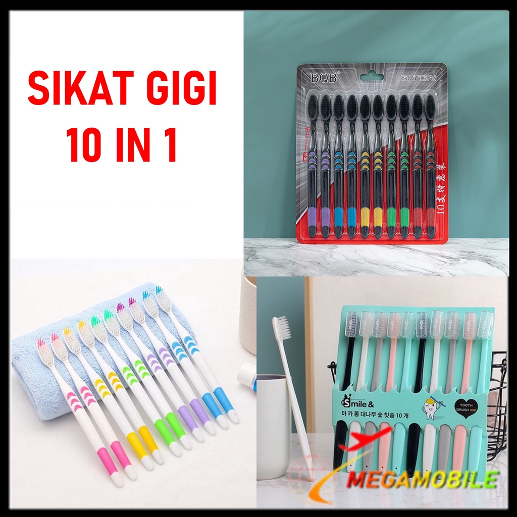Jual MM Sikat Gigi Dewasa 1 SET 10 PCS Toothbrush Double Care Sensitive ...