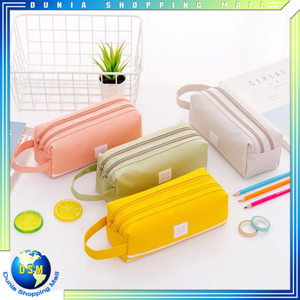 Jual DSM Kotak Pensil Dan Stationery Dual Zipper Dompet Pensil 2 Pouch ...