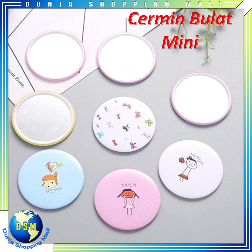 Jual DSM Cermin Bulat Karakter Kaca Cermin Make Up Mini Kaca Travelling ...