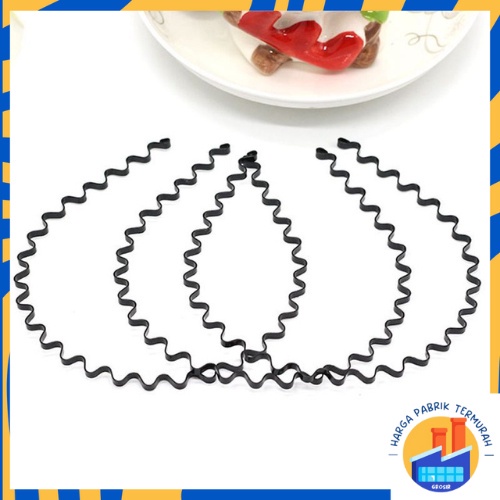 Jual HPT Bando Korea Bentuk Gelombang Zigzag Hitam Polos Bandana ...