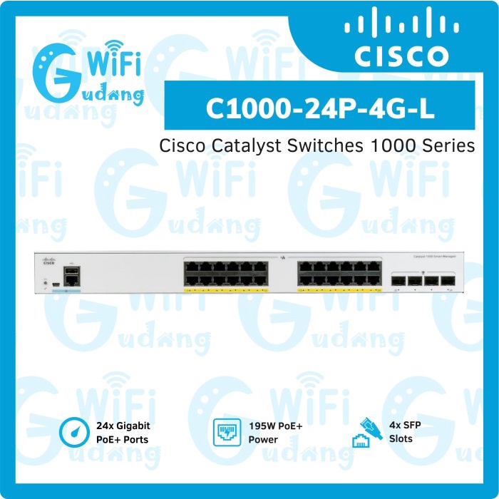Jual CISCO CATALYST 1000 SERIES SWITCH C1000-24P-4G-L | Shopee Indonesia
