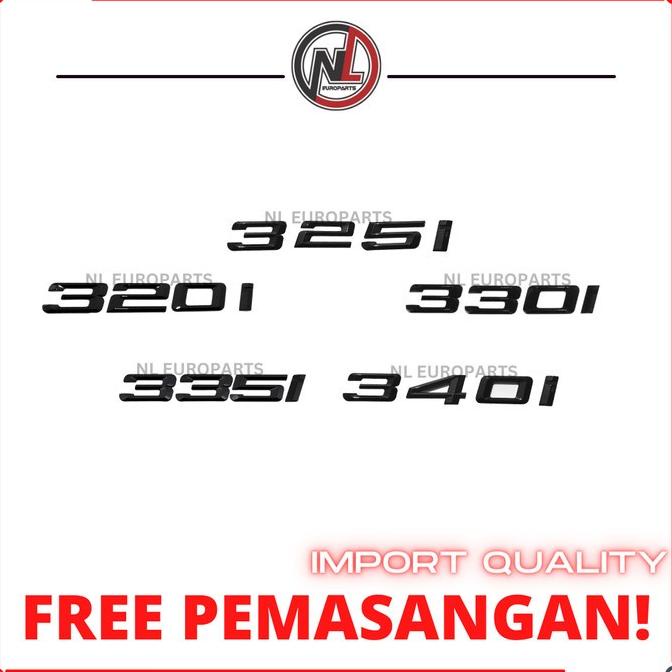 Jual EMBLEM LOGO BLACK GLOSS BMW SERI 3 F30 F35 320i 325i 330i 335i ...