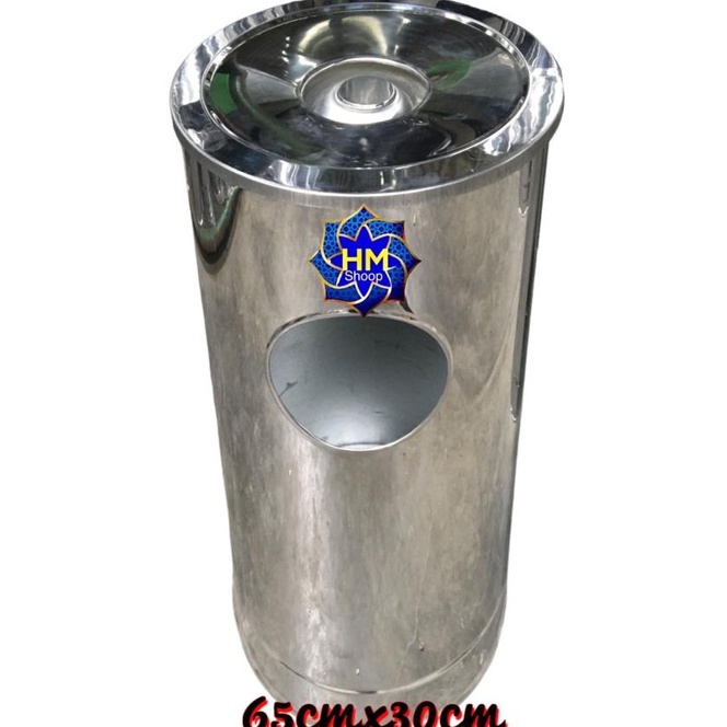 Jual Tempat Sampah Stainless Steel/Tong Sampah Asbak Besar | Shopee ...