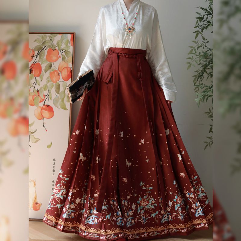 Jual Hanfu Setelan Rok Muka Kuda Gaya Nasional Cetak Cina | Shopee ...