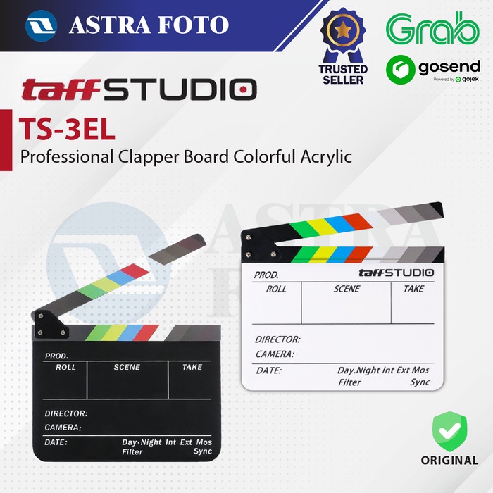 Jual Ready Professional Clapper Board Colorful Acrylic - TS-3EL - White & Black | Shopee Indonesia