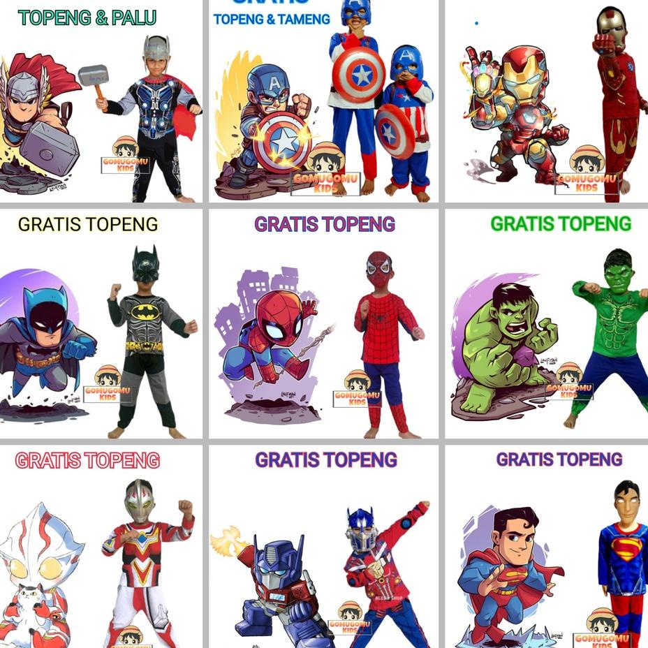 Jual Kostum Baju Hero Anak Laki Laki Spiderman Captain America Batman ...