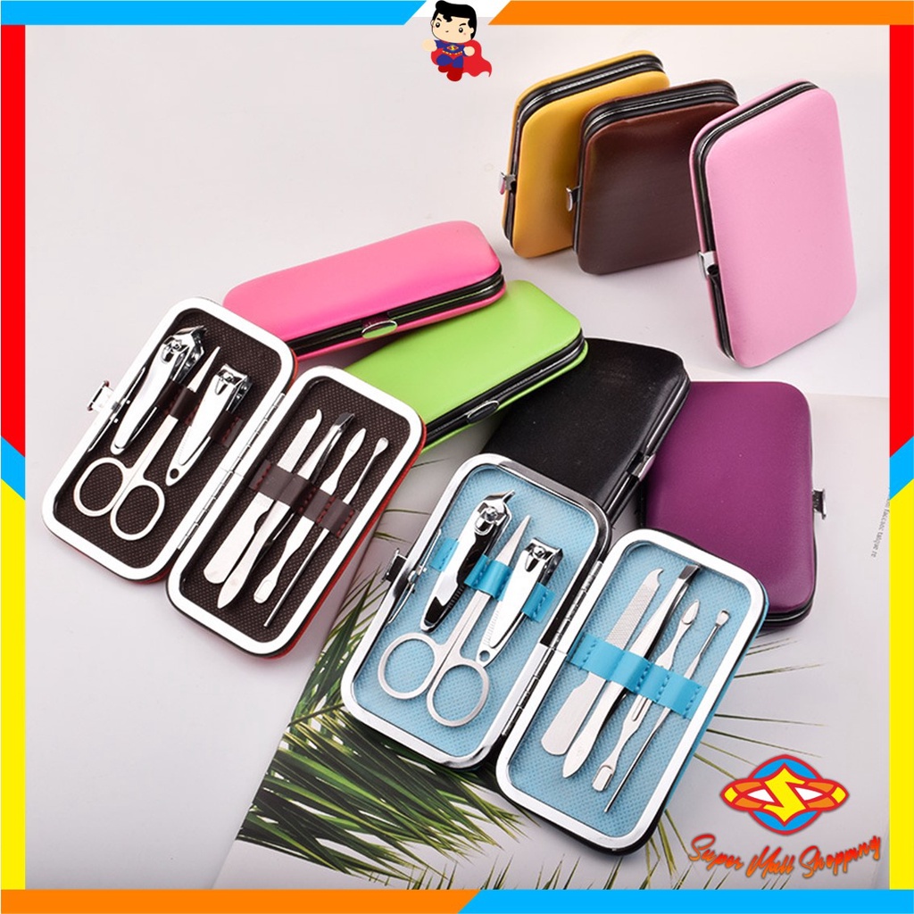 Jual SMS Manicure Set 7 in 1 Gunting Kuku Nail Art Set Dompet Menicure ...