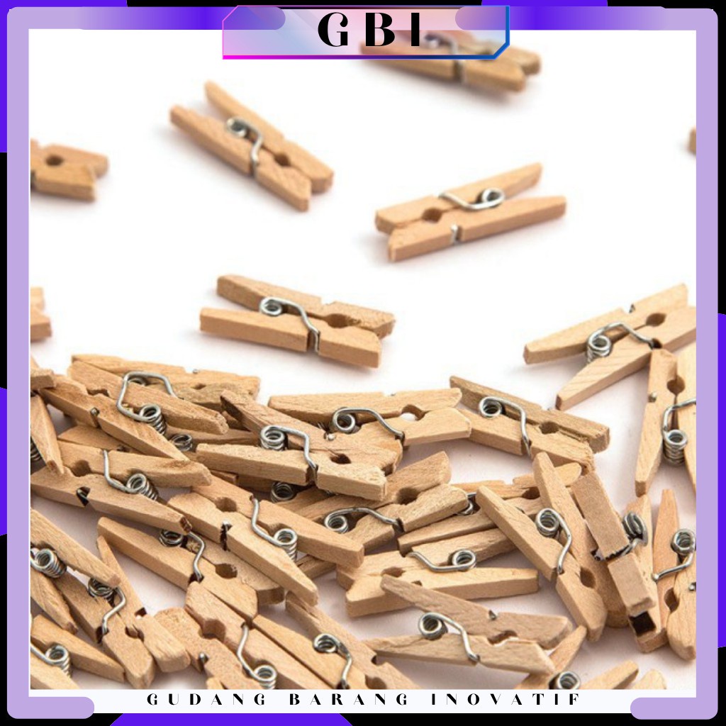 Jual GBI Penjepit FOTO Wooden Clip 35mm Isi 50Pcs Penjepit Foto Kayu ...