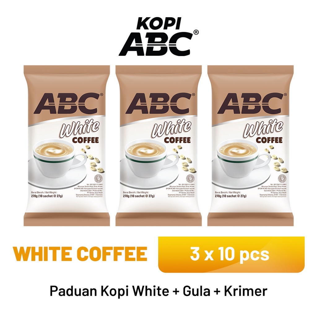 Jual ABC White Coffee 3 Pack (10 x 27 gr) | Shopee Indonesia
