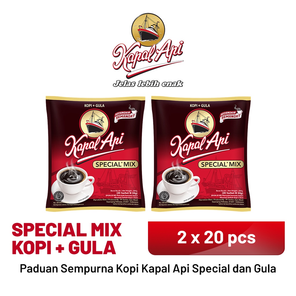 Jual KAPAL API Special Mix 2 Bag (20 x 23 gr) | Shopee Indonesia