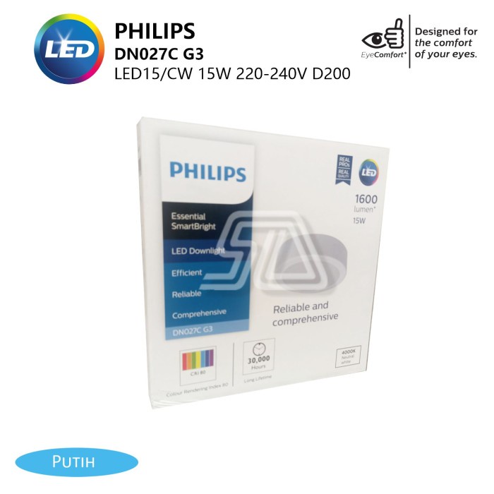 Jual Downlight LED Bulat OB Philips DN027C G3 LED15/CW 15W 220-240V ...