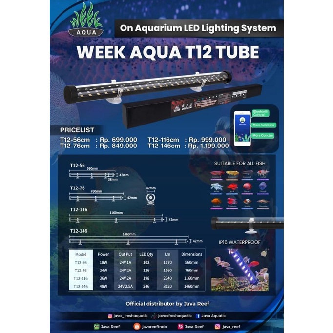 Jual Week Aqua T12 116 Cm Lampu View Tanning Aquarium | Shopee Indonesia