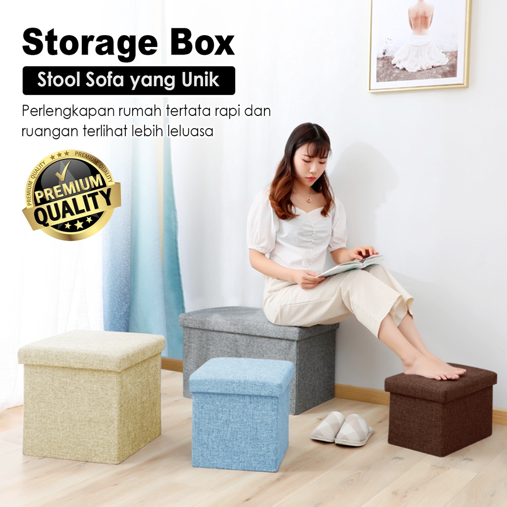 Jual Storage Box Lipat Tempat Penyimpanan Serbaguna Kursi Box Lipat ...