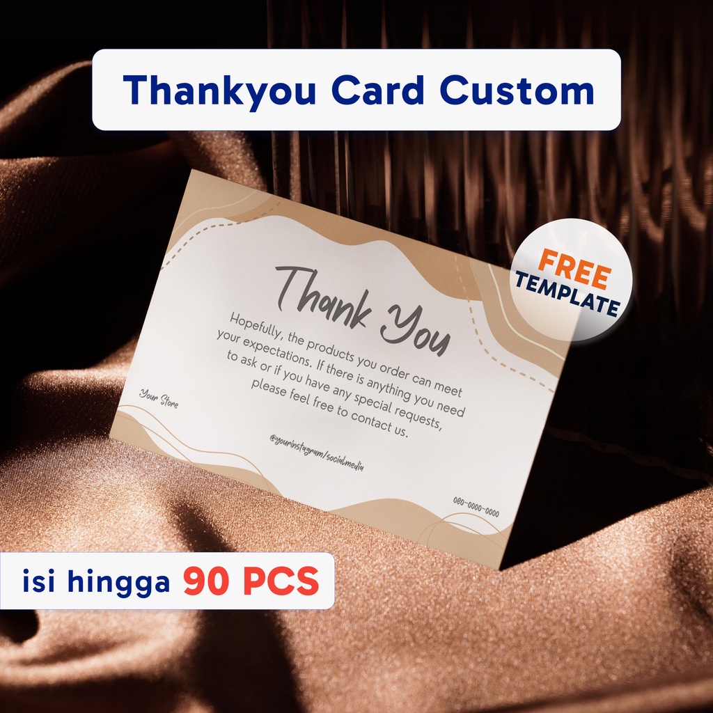 Jual Kartu ucapan terimakasih souvenir, Thank you card custom, Thanks card souvenir, Kartu ...