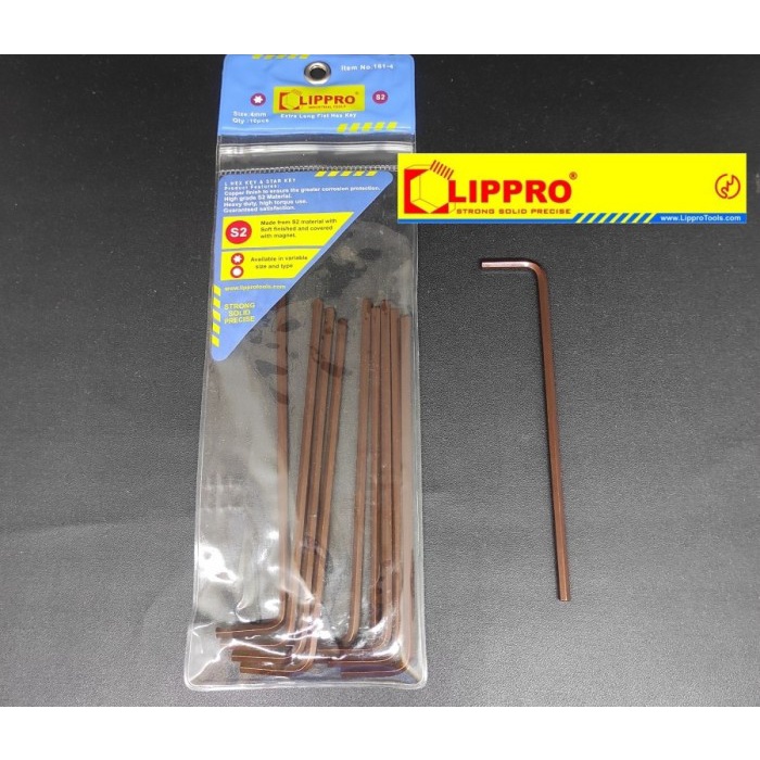 Jual Kunci L Panjang 4mm Extra Long S2 Material Lippro / Hex Key 4mm ...
