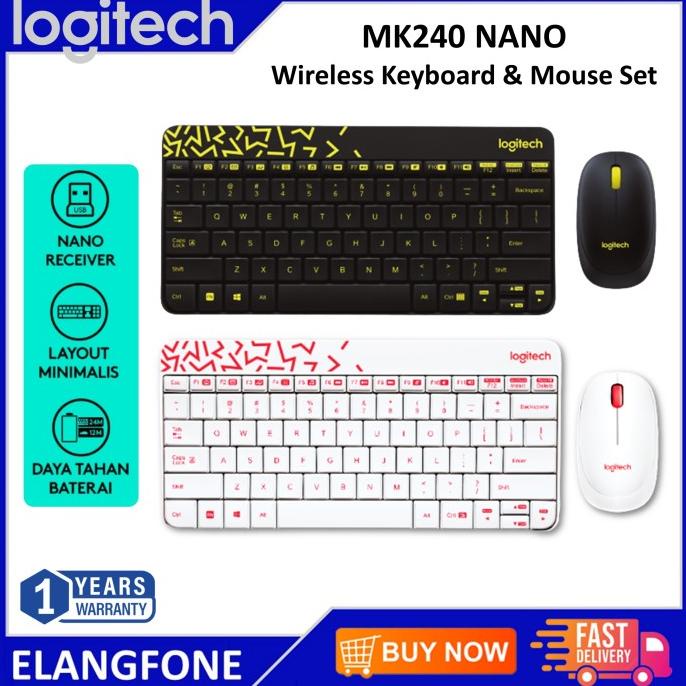 Jual Logitech MK240 Nano Wireless Combo Keyboard Mouse | Shopee Indonesia