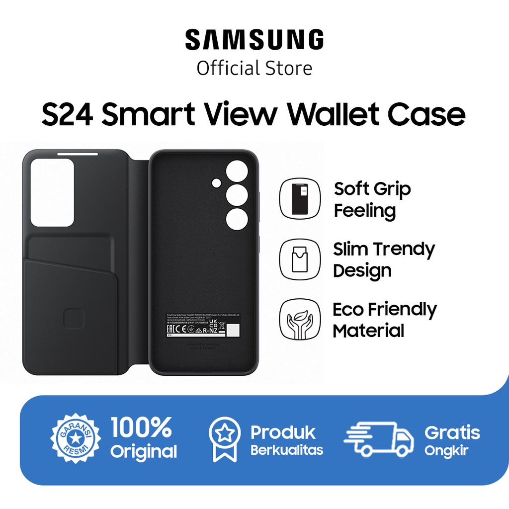 Jual Samsung Galaxy S24 Smart View Wallet Case - Black | Shopee Indonesia