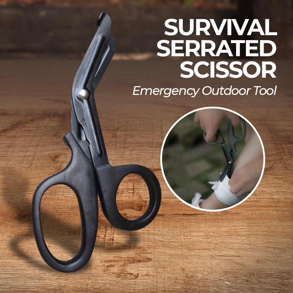 Jual Gunting EDC Survival Serrated Scissor Emergency Outdoor Tool / EDC ...