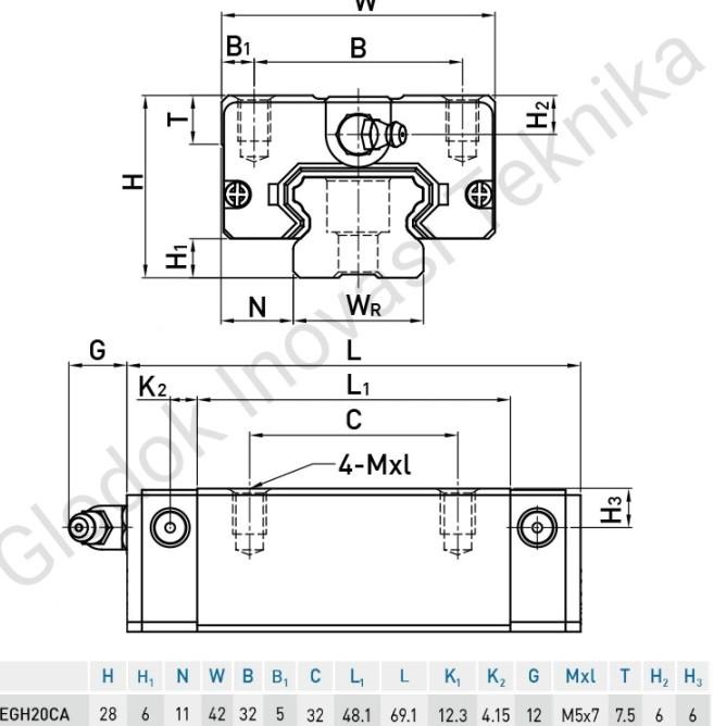 Jual Linear Guide Bearing Sliding Egh 20 Egh20 Eg20 20Mm Egh20Ca Block Only | Shopee Indonesia