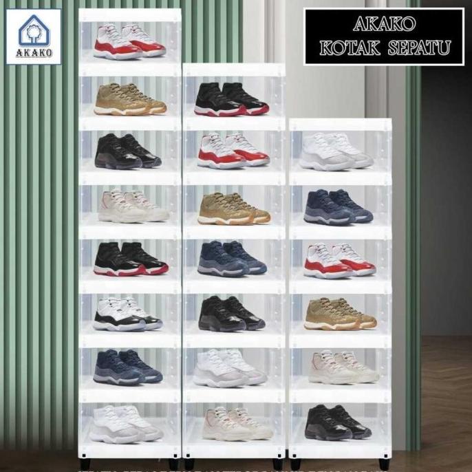 Jual Rak Sepatu Plastik Akako Lemari Plastik Bening Kotak Sepatu Akako ...