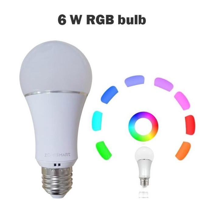 Jual SMART BULB RGB LIGHT BULB WITH WHITE COLOR LAMP 6W WORKS VIA WIFI APPS | Shopee Indonesia