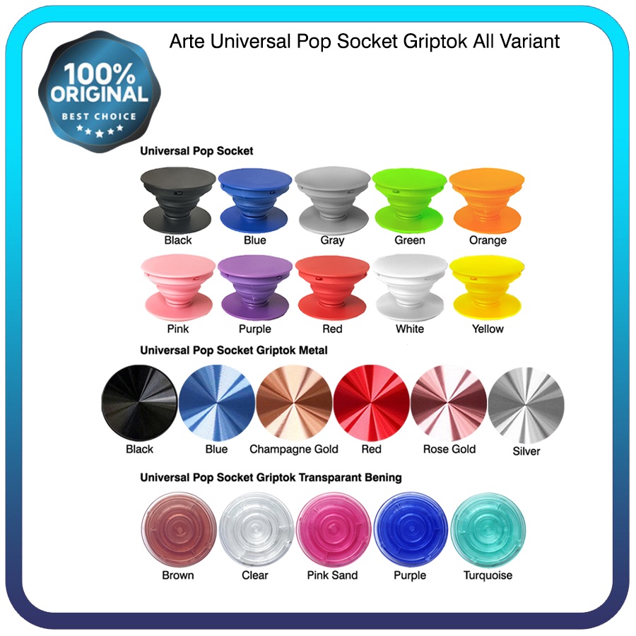 Jual Transparant Popsocket Pop Socket Metal Phone Grip Stand HP Holder ...