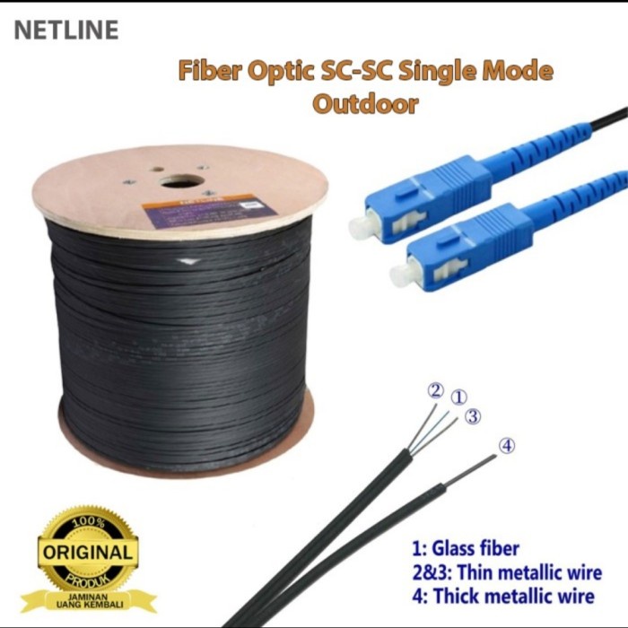 Jual CABLE FIBER OPTIC DROP SC UPC 1000 METER KABEL FIBER OPTIK 3 SLING ...