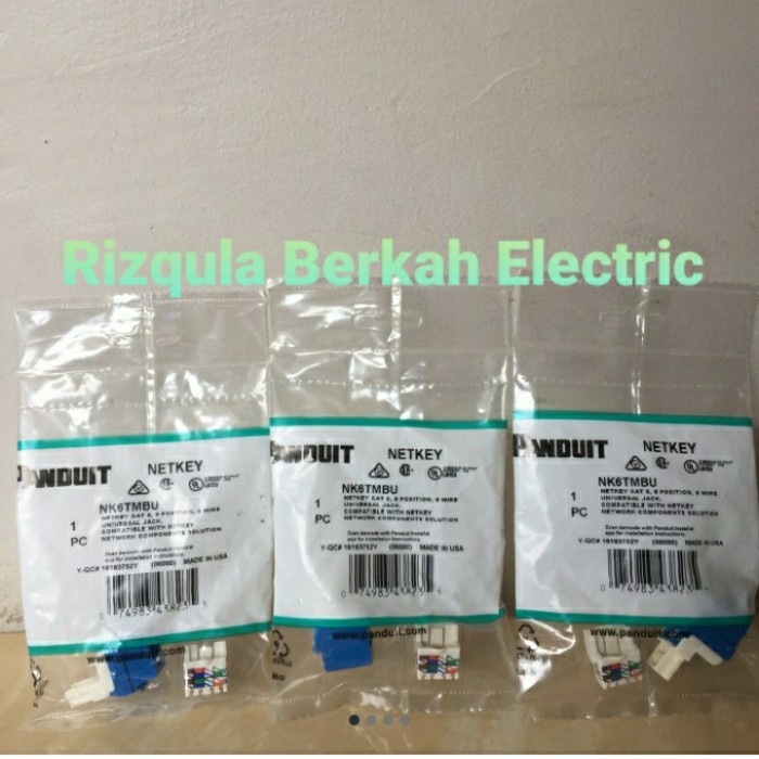 Jual Modular PANDUIT NETKEY Cat 6 NK6TMBU/ PANDUIT / MODULAR PANDUIT ...