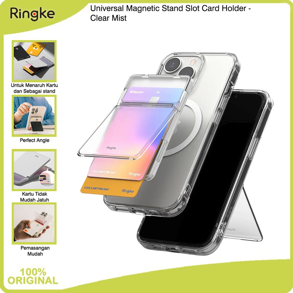 Jual Ringke Magnetic Stand Slot Card Holder Clear Mist | Shopee Indonesia