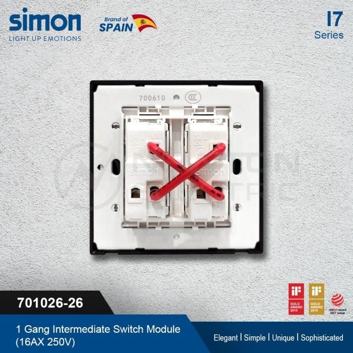 Jual SIMON I7 BLACK SAKLAR ENGKEL 1 GANG INTERMEDIATE SWITCH (TANPA ...