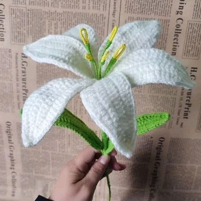 Jual BUNGA LILY RAJUT / LILY HANDMADE / BUNGA LILY BUATAN UNTUK BOUQUET ...