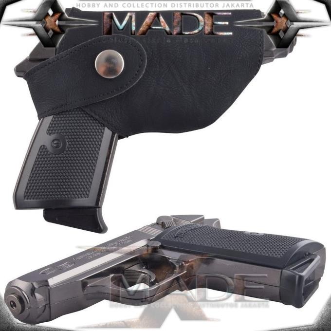 Jual KOREK API PISTOL FULL BESI METAL FREE SARUNG FULL BLACK LASER ...