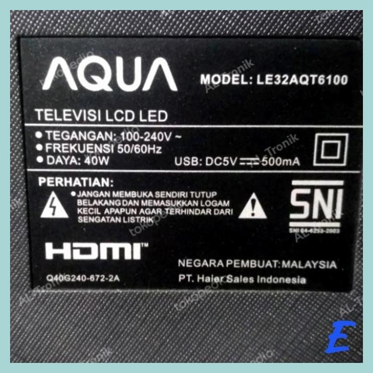 Jual PANEL LAYAR TV LED AQUA 32 INCH LE32AQT6100 32AQT6100 INNOLUX ...