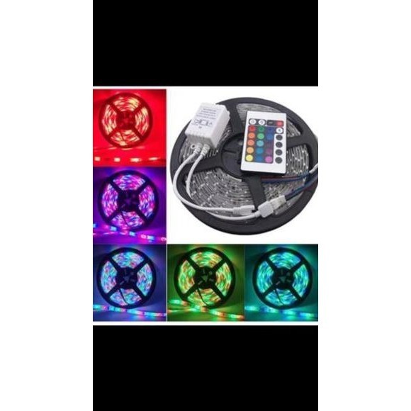 Jual led strip RGB 2835 3528 ip44 set komplit remote 5 meter | Shopee ...
