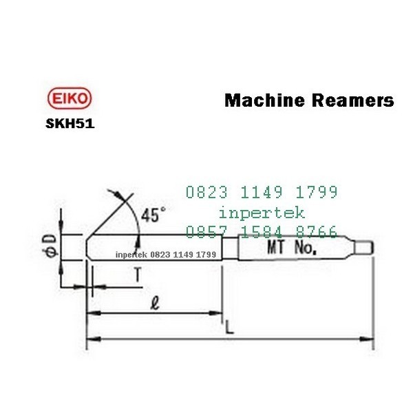 Jual Ori Eiko Machine Reamer 18 H7 Hss Rimer 18 H7 Remer Reamer Tangan ...