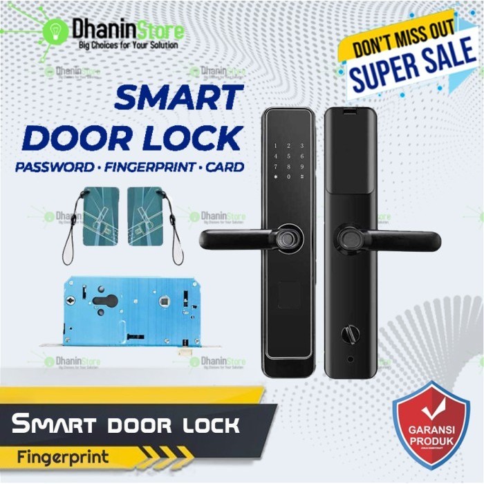 Jual [Baru] Smart Door Lock Handle Gagang Kunci Pintu Password Fingerprint Kartu Terbaru ...