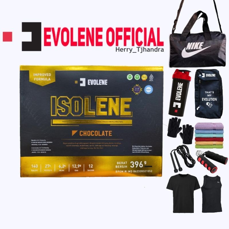 Jual ISOLENE Whey Protein Isolate EVOLENE | 1 Box isi 12 sachet BPOM ...