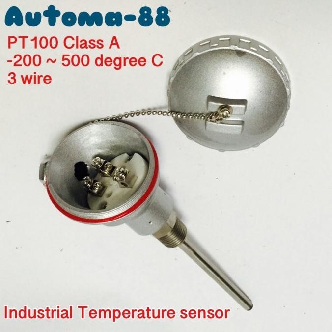 Jual Sensor Thermocouple Rtd Pt100 1/2 Npt Male Probe 10Cm 100Mm 3 Wire ...