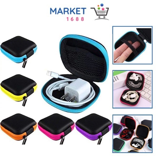 Jual Market1688 Dompet Headset & Koin Petak Pouch Penyimpanan Charger ...