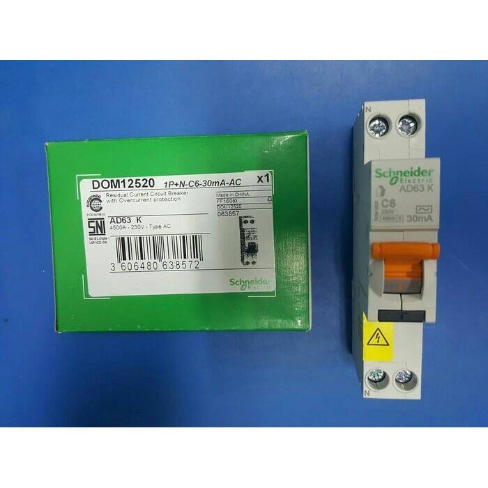 Jual [New Ori] Schneider Rcbo Slim 1PN 30Ma 6A/Elcb 1PN 30Ma 6A Schneider Terbatas | Shopee ...