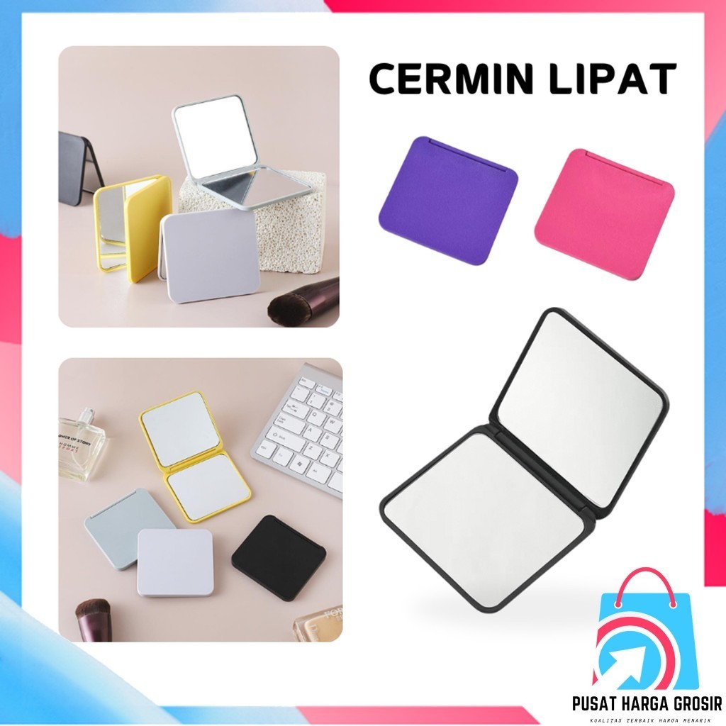 Jual PHG - Kaca Make Up Lipat Traveling Cermin Lipat 2 Sisi Persegi ...