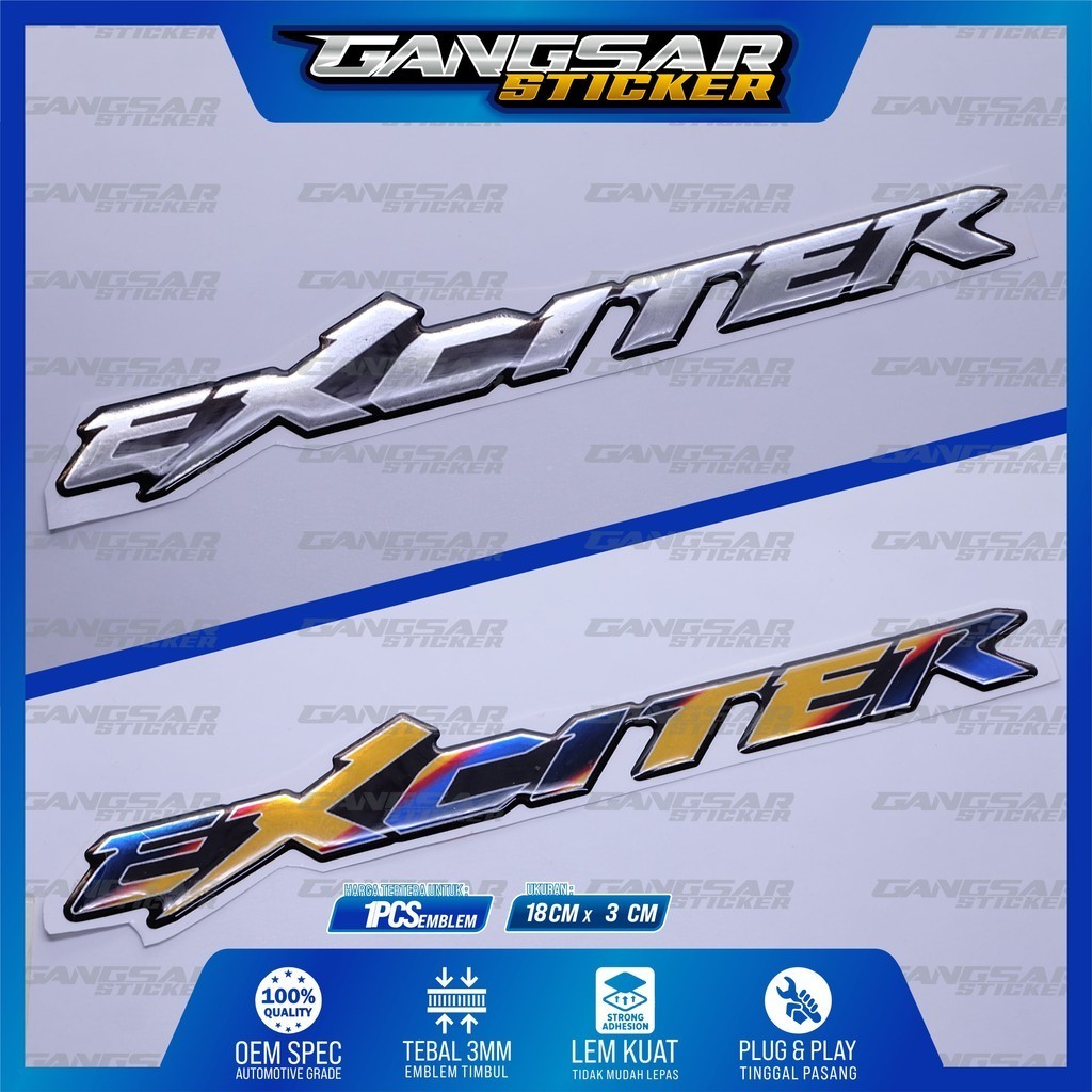 Jual Emblem yamaha exciter / emblem timbul yamaha exciter 155 / emblem ...