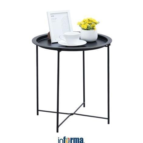Jual Informa Neo Helios Meja Sisi - Hitam End Table Metal Round Meja ...