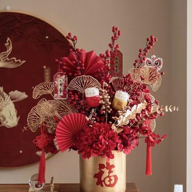 Jual Pohon Imlek Sincia Meihua Bunga Artificial Red Cherry Sakura Chin ...