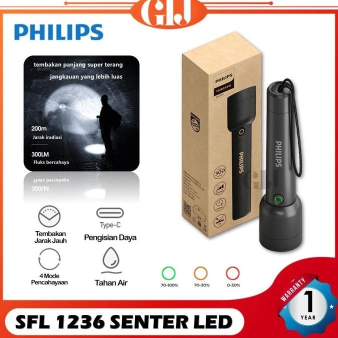 Jual Philips Lampu Senter Led / Senter Police Swat Flashlight Super ...