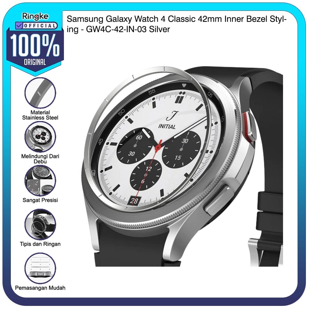 Jual Ringke Galaxy Watch 4 Classic 42mm Inner Bezel Styling 03 Silver ...