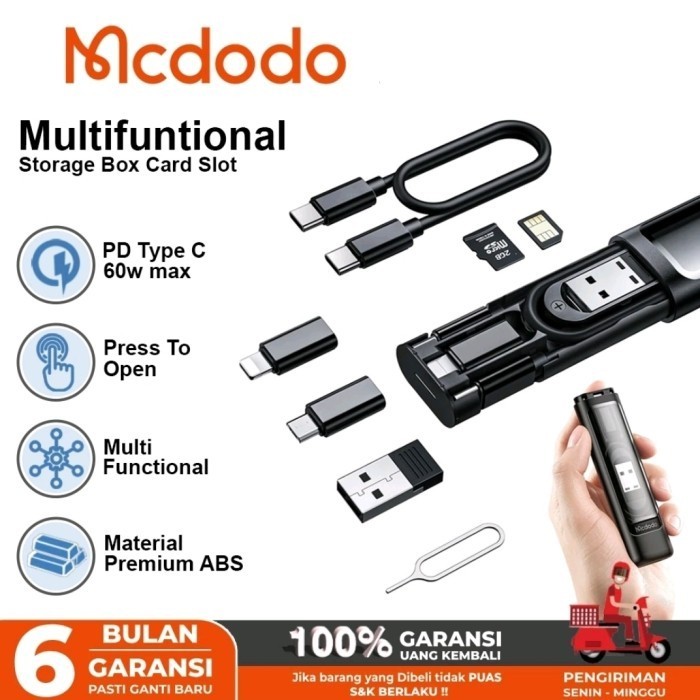 Jual Mcdodo Kabel Adapter 1 Set Port USB Lightning Micro Type-C WF-1720 | Shopee Indonesia