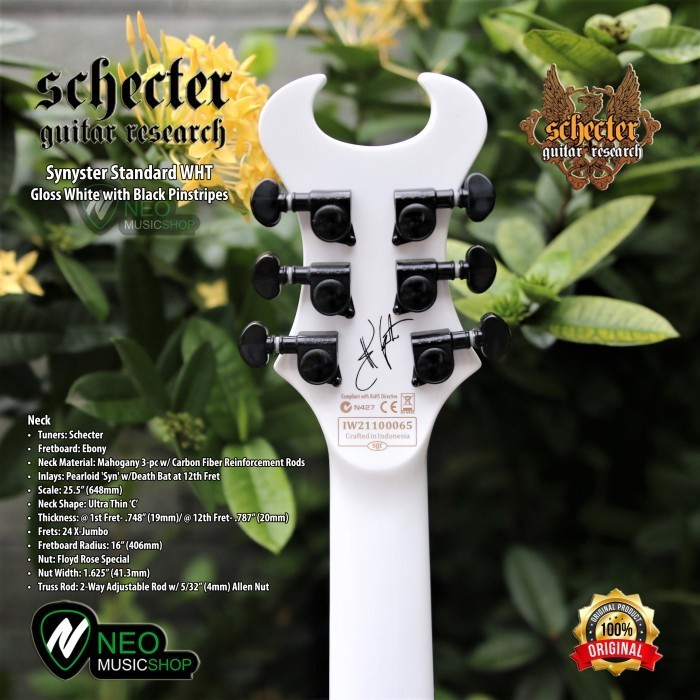 Jual PROMO SCHECTER SYNYSTER STANDARD WHT GLOSS WHITE WITH BLACK ...